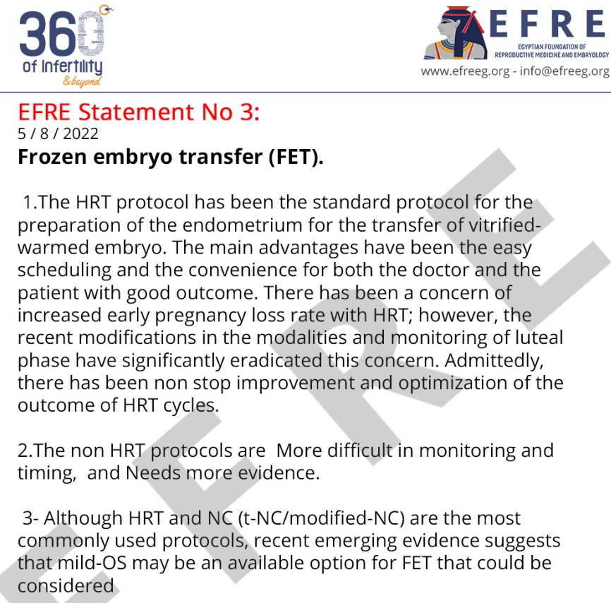 EFRE statements – EFRE